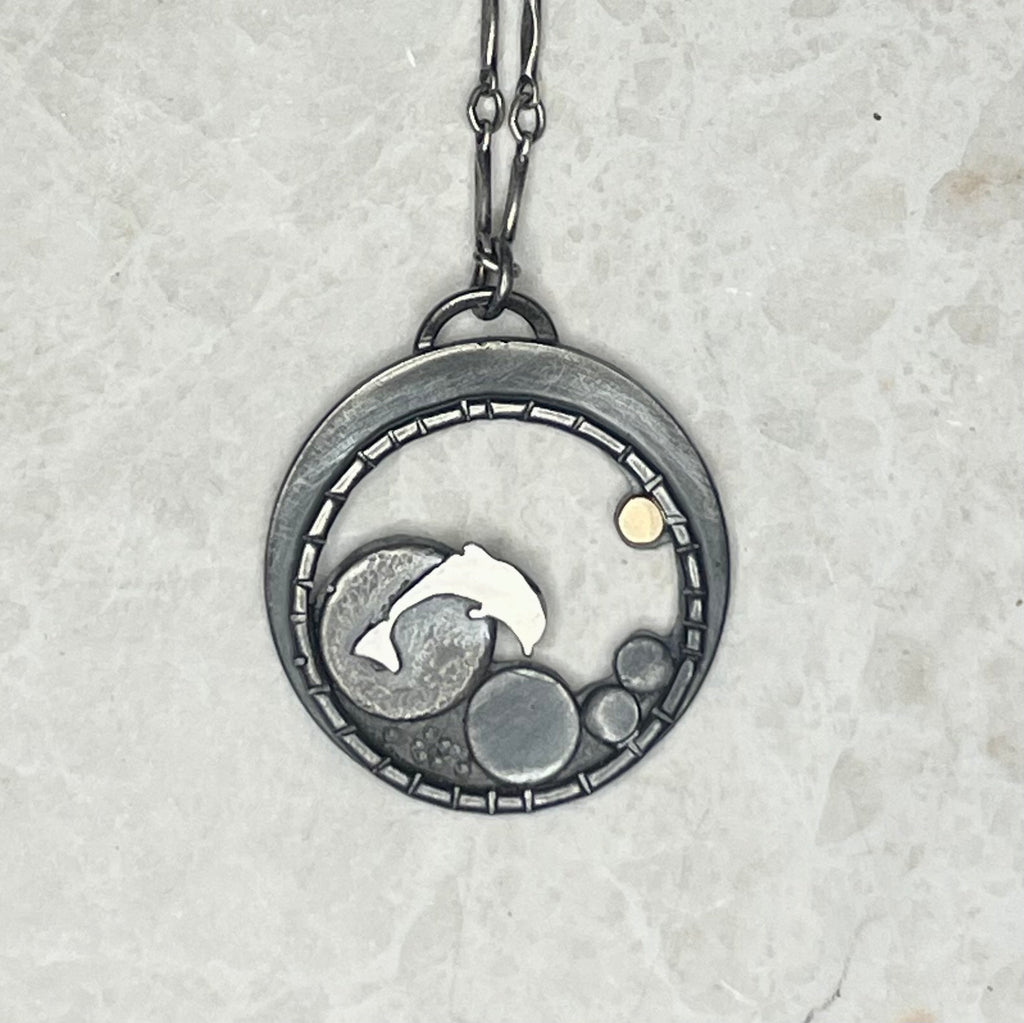 SP1-"Happy Dolphin Whimsy Bubble Pendant – Alison Blair Studio